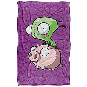 Invader Zim Blanket, 36"x58" Pig Riding Silky Touch Super Soft Throw Blanket