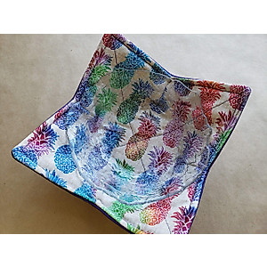 Rainbow Pineapple Microwave Bowl Cozy Tropical Hospitality Microwaveable Reversible Bowl Holder