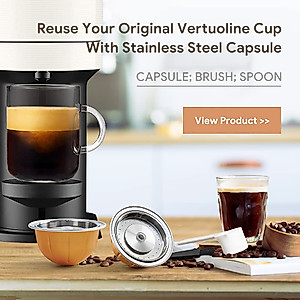 Reusable Vertuo Next Coffee Pods Holder Stainless Steel Refillable Filters Only Compatible with Nespresso VERTUO NEXT 8OZ - 3.0 Genaration