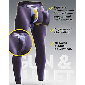 Ouruikia Men's Thermal Underwear Pants Modal Thermal Bottoms Long Johns Pants Underwear with Separate Pouch (Grey(only Bottom), US Large)