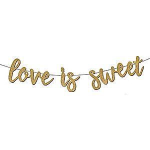 Love is Sweet Banner - Decoration Sign For Dessert Table, Engagement, Wedding, Anniversary, Valentine's Day Party, Bridal Showers
