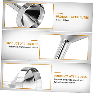 Baluue 12pcs 2.5 Inch x 0.6 Inch Small Metal Funnels with 2 Pack Mini Pipette for Filling Bottle and Containers, Oil and Liquid Filling and Tranfer Funners Tool Kit