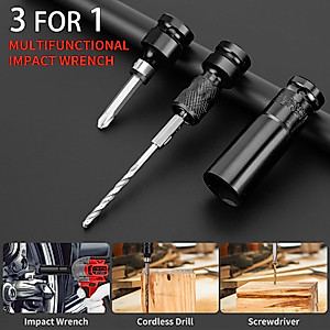 TIKTIK 600N.m Cordless Impact Wrench Set,1/2 Inch Compact Impact Gun,442 FT-LBS Brushless Impact Wrench w/ 2x4.0Ah Battery & 5 Sockets,21V Power Impact Driver Set for Car Home