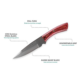 Perkin Knives HK799 Fixed Blade Hunting Knife With Sheath FIx Blade Knife