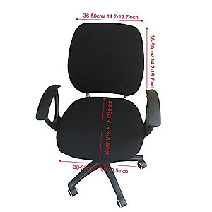 Flexible Computer Chair Cover Office Swivel Chair Cover- Protective & Stretchable Universal Chair Covers Stretch Rotating Chair Slipcover (Black)