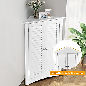 HW66192 Corner Cabinet, White