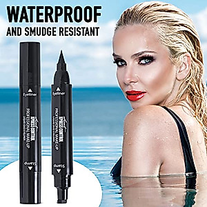 Secret Xpress Control Winged Eyeliner Stamp Waterproof Long Lasting Liquid Black Pen Cat Eye Matte Eye Makeup (Black - 2 Pack)