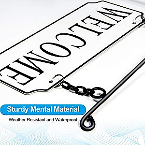 Uitpon 36" Rain Gauge Outdoor Decorative with Solar Powered Light,Metal“Welcome”Yard Sign Stakes with Plastic Rain Measure Gauge for Garden Lawn Decorations