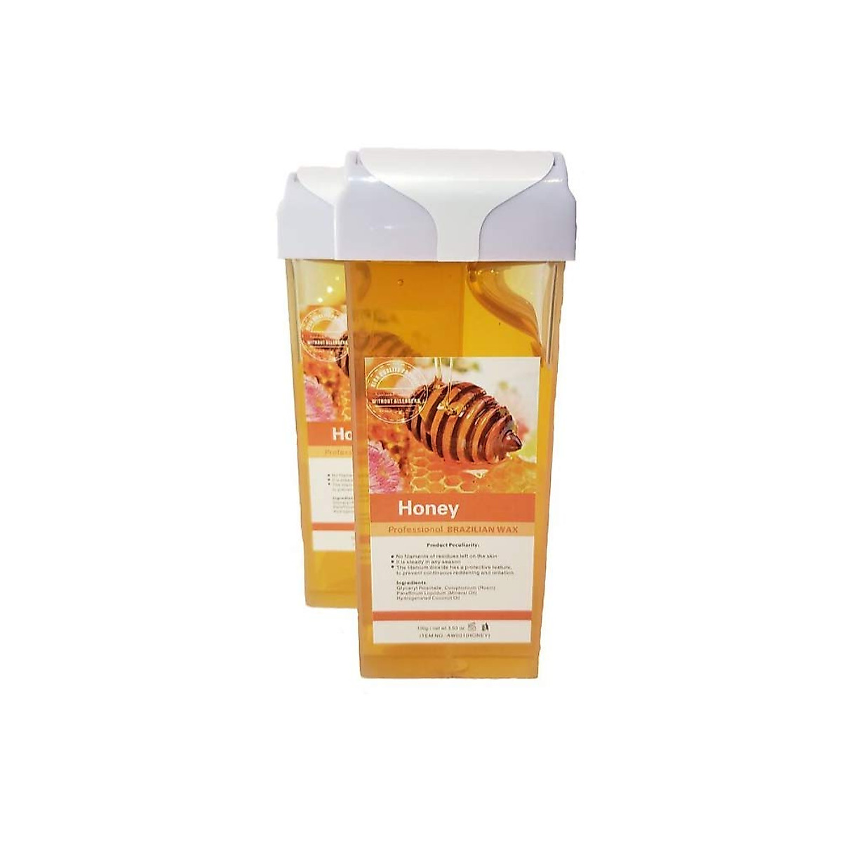 NorthMe Honey Roll On Wax, Hair Removal Wax Cartridge, Depilatory Wax Roller For Sensitive Skin, Waxing Cartridge Refill, Home Self Waxing, Legs And Arms. Wax Roll On Refill 2Pack - 3.53 Oz (honey)