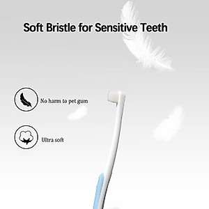 JGocot Small Dog Toothbrush,|Micro Brush Head|Nano Bristle|Soft Pet Toothbrush for Sensitive Gum&Teeth, Dog Teeth Cleaning Kit for Puppy, Kitten, Cats&Miniature Toy Size Dogs