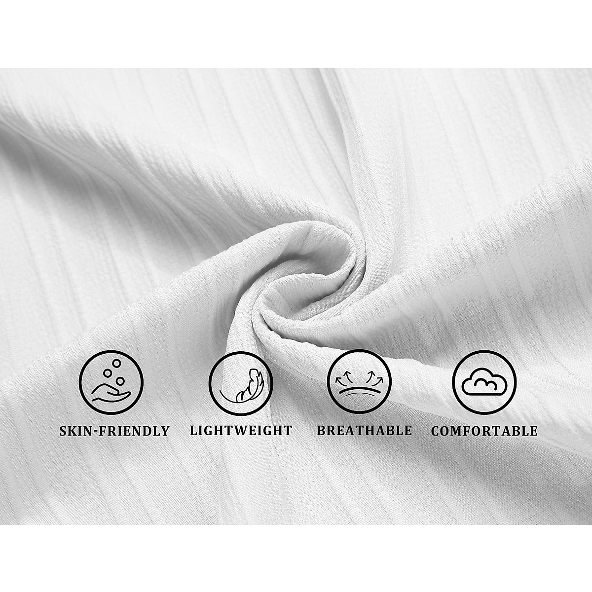 COOFANDY Mens Beach Shirt Short Sleeve Fashion Summer Beach Casual Shirts for Men Regular Fit White - L