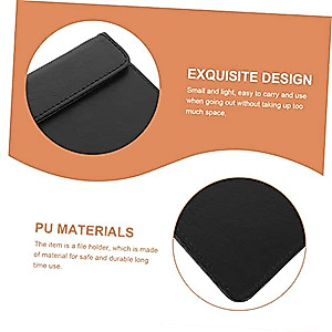 KICHOUSE Bill Folder Pocket Folders Nurse Notepad Server Notepad Letter Size Clipboards Writing Board Mini Memo Clipboard Exam Paper Clips Writing Support Plate Paper Base Pu Leather Black