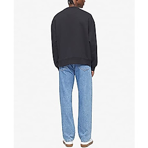 Calvin Klein Men's Logo French Terry Sweatshirt, Black, Medium