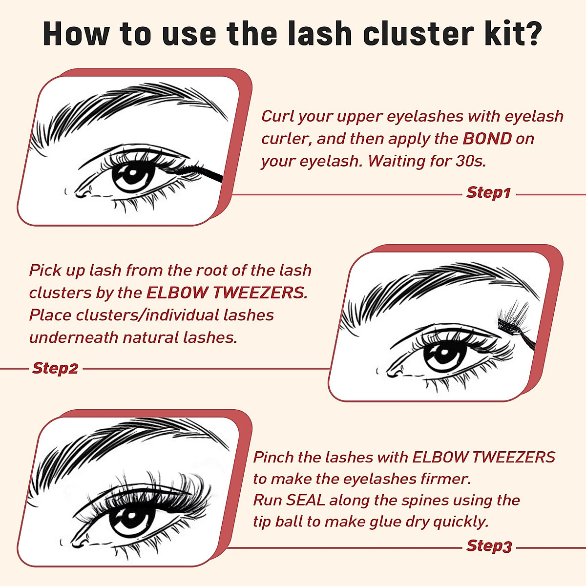 Anime Lashes Individual Manga Eyelashes Natural Look Lashes Wispy Clear Band Strip Eyelashes Spiky Korean Style Lashes Pack by Goddvenus (8 Pairs 4 Styles)