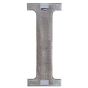 The Lucky Clover Trading I Wood Block, 14" L, Charcoal Grey Wall Letter, Gray