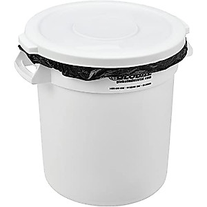 10 Gallon Plastic Trash Container, Garbage Can - White