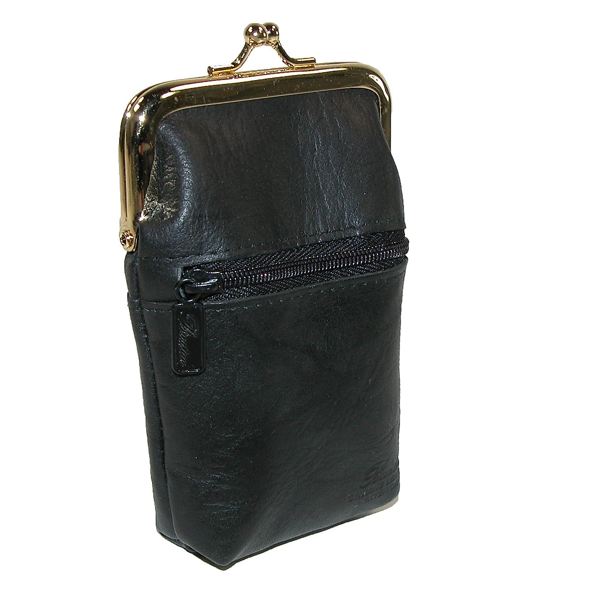 Buxton Women's Leather Framed Cigarette Case Wallet with Floral Emboss, Black