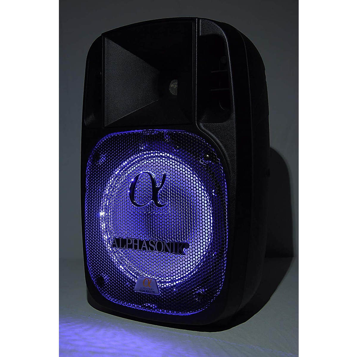 Alphasonik 10" Powered 1600W PRO DJ Amplified Loud Speaker Bluetooth USB SD Card AUX MP3 FM Radio PA System LED Ring Karaoke Mic Main Monitor, Band Church, Party, Guitar Amp, Home, BBQ w/Tripod Stand