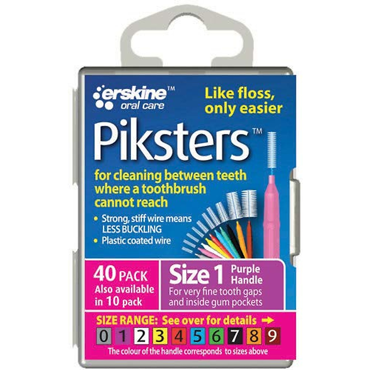 Piksters Interdental Brushes, Size 1 40 ea by Erskine Dental