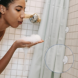 8Pcs Shower Curtain Clips Shower Windproof Splash Guard Clear Self Adhesive Windproof Splash Clips Bathroom Curtain Weight Clip for Home