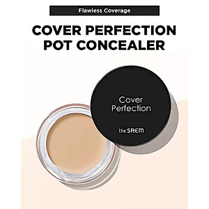 THESAEM Cover Perfection Pot Concealer #02 Rich Beige - High Adherence & Coverage Balm, Conceals Blemish & Acne Spots, Matte Finish Sebum Control for Oily and Combination Skin