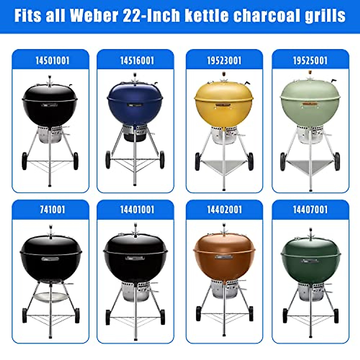 MARS CAMP Upgraded Rotisserie Ring Kit for All Weber 22 Inch Charcoal Kettle and Other Similar Grills,with Well-Balanced Construction & Poweful Motor