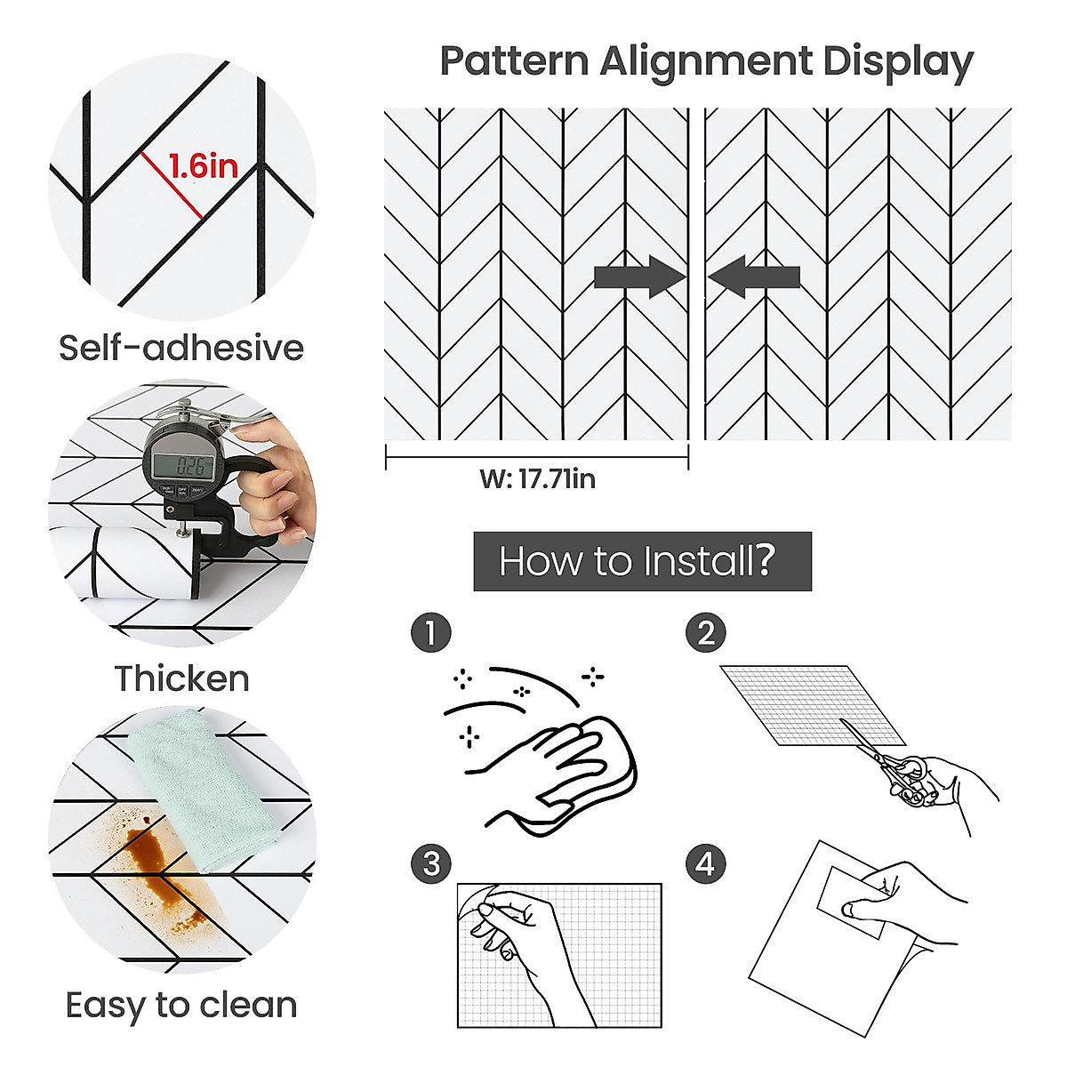 LXCREAT Black and White Peel and Stick Wallpaper for Laundry Forgiving Removable Stripes Contact Paper 17.7" X 393.7" Self Stick Wall Paper Peel and Stick Modern Vinyl for Bedroom