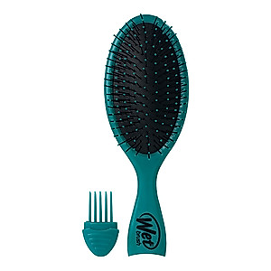 Wet Brush Detangler Hair Brush & Built-In Cleaner Combo, Teal - Detangling Brush with Intelliflex Bristles for Knots, and Tangles - Anti-Static Snag-Free Hair Brush for Split-Ends & Hair Breakage