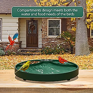 POTEY Heated Bird Bath, Bird Baths for Outdoors for Winter, 3 Easy Ways to Mount Bird Feeder Bird Habitat, 75w All Seasons Available Bird Baths for Outdoors Garden Yard, Gift Ideas for Bird Lovers