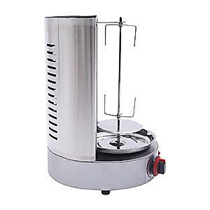 Commercial Vertical Gas Broiler Machine Kebab Gyro Grill Machine Rotisserie with 2 Burner for Home Restaurant Kitchen 3000W 110V
