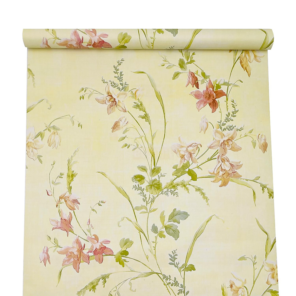 Yifely Self-Adhesive Shelf Liner Removable Furniture Paper for Covering Apartment Dresser Drawers, Rural Flower, 17.7 Inch by 9.8 Feet