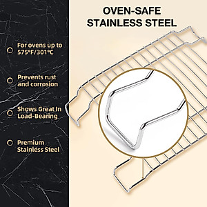 VBGK Cooling Rack,Grill Rack,Heavy Duty Stainless Steel Wire Rack for Baking, Grilling, Roasting, Drying, Nonstick Cooling Rack 11.81"x8.66" Oven & Dishwasher Safe, Compatible with Electric Cooktop