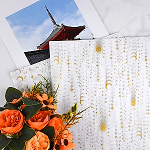 100 Sheets 20 * 14 Inches Galaxy Tissue Paper for Gift Wrapping, White Gold Moon Star Printed Tissue Paper for Gift Bags for Birthday Baby Shower Wedding DIY Craft