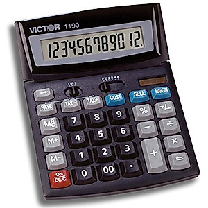 Victor 1190 Desktop Display Calculator, Black, 1" x 5.9" x 7.8"