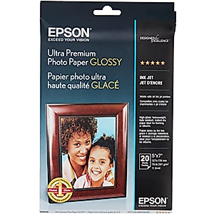 Epson Ultra Premium Photo Paper GLOSSY (5x7 Inches, 20 Sheets) (S041945)
