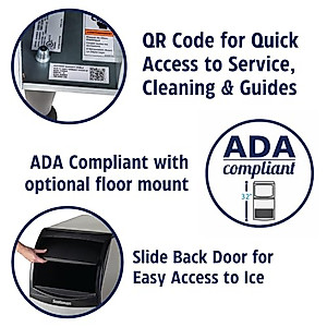 Scotsman UN1215A-1 15" Air-Cooled Nugget Undercounter Ice Maker Machine with 36 lb. Storage Capacity, 119 lbs/Day, 115v, NSF