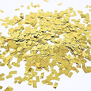 Premium Shredded Squares Tissue Paper Party Table Confetti - 50 Grams (Gold Mylar Flakes)