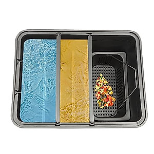 35L Upper Inlet Commercial Grease Trap, 7-stage filtration 264.12Gal/h Grease Trap, Waste Water Oil-water Separator for Restaurant,Cafe,Canteen,Kitchen Under Sink