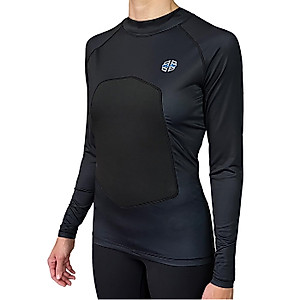 RIBBY SPF 50+ 5mm Padded Rash Guard for Surfing, Boogie, Scuba Black