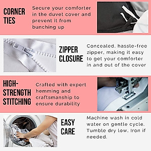 LinenHouse Premium Quality 3-Piece Duvet Cover Set with Zipper Closure & Corner Ties,Solid 1000-TC Ultra Soft Pillow Shams 100% Egyptian Cotton (Super King Plus(120x120), White)