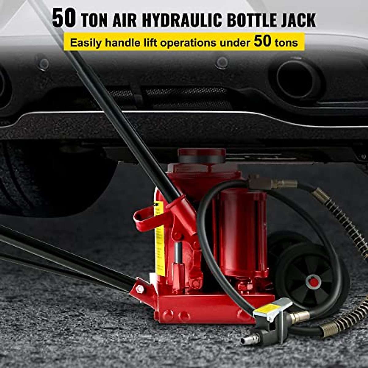 Bestauto Bottle Jack 50 T, Car Jack Hydraulic Floor Jack 110000LBS with Pneumatic & Manual Hand Pump, Air Jack Heavy Duty Auto Truck Repair Lift