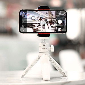 ULANZI Extension Pole Tripod, Mini Selfie Stick Tripod Stand Handle Grip for iPhone 13 Pro Max Samsung OnePlus Google Smartphone Canon G7X Mark III Sony RX100 VII A6400 Cameras Vlogging (Off-White)