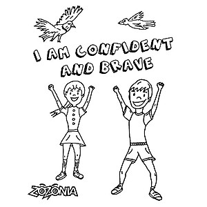 ZoZonia - I Am Confident And Brave Kids Canvas Painting Kit 10"X12". Includes 11 Colors 2 ml Acrylic Paints & Brush. Arts & Crafts for Girls & Boys (I Am Confident & Brave)