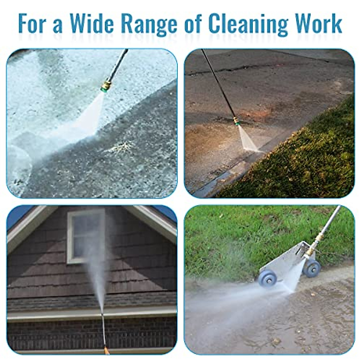 7 Pcs 7 Color Pressure Washer Spray Nozzle Tips 1/4 Inch Quick Connector Multiple Spray Degrees for Long Range Nozzle, Power Washer, Rated Up to 4000 PSI