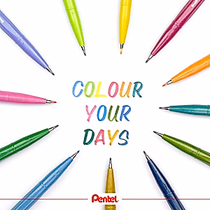 Pentel Brush Sign Pen Pastel colors SES15C - Brush Nib - Fibre Tip