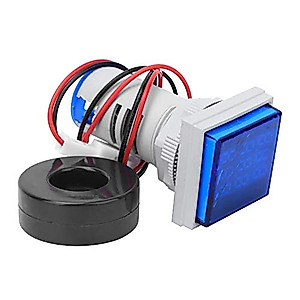 AC Current Voltage Tester with 3-Digit LED Display Multifunction Voltmeter Ammeter Square Frequency Meter Multimeter Panel (Blue)