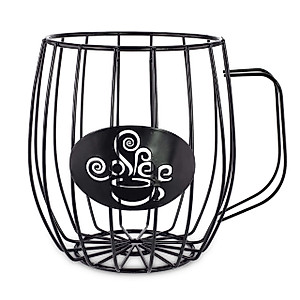 Kovot Metal Mug-Shaped Coffee Pod and Capsule Holder - Holds 25-30 Pods - Black