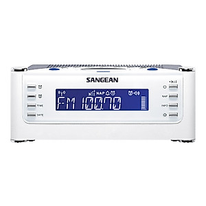 Sangean All in One Weather Atomic AM/FM Dual Alarm Clock Radio with Large Easy to Read Backlit LCD Display