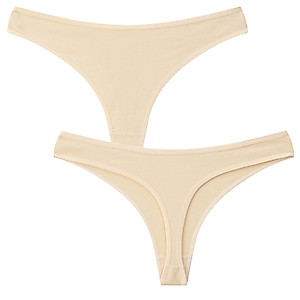 6 Pack Women's Thongs Cotton Breathable Panties Underwear Vintage Large