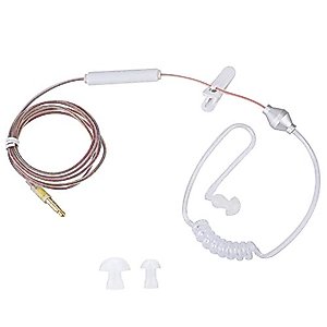 Yoidesu Universal 3.5mm Jack Acoustic Hollow Air Tube Earbuds Headphones with Microphone,Anti-Radiation in-Ear Single Earbud,Wired Cell Phone Earpiece (Clear)